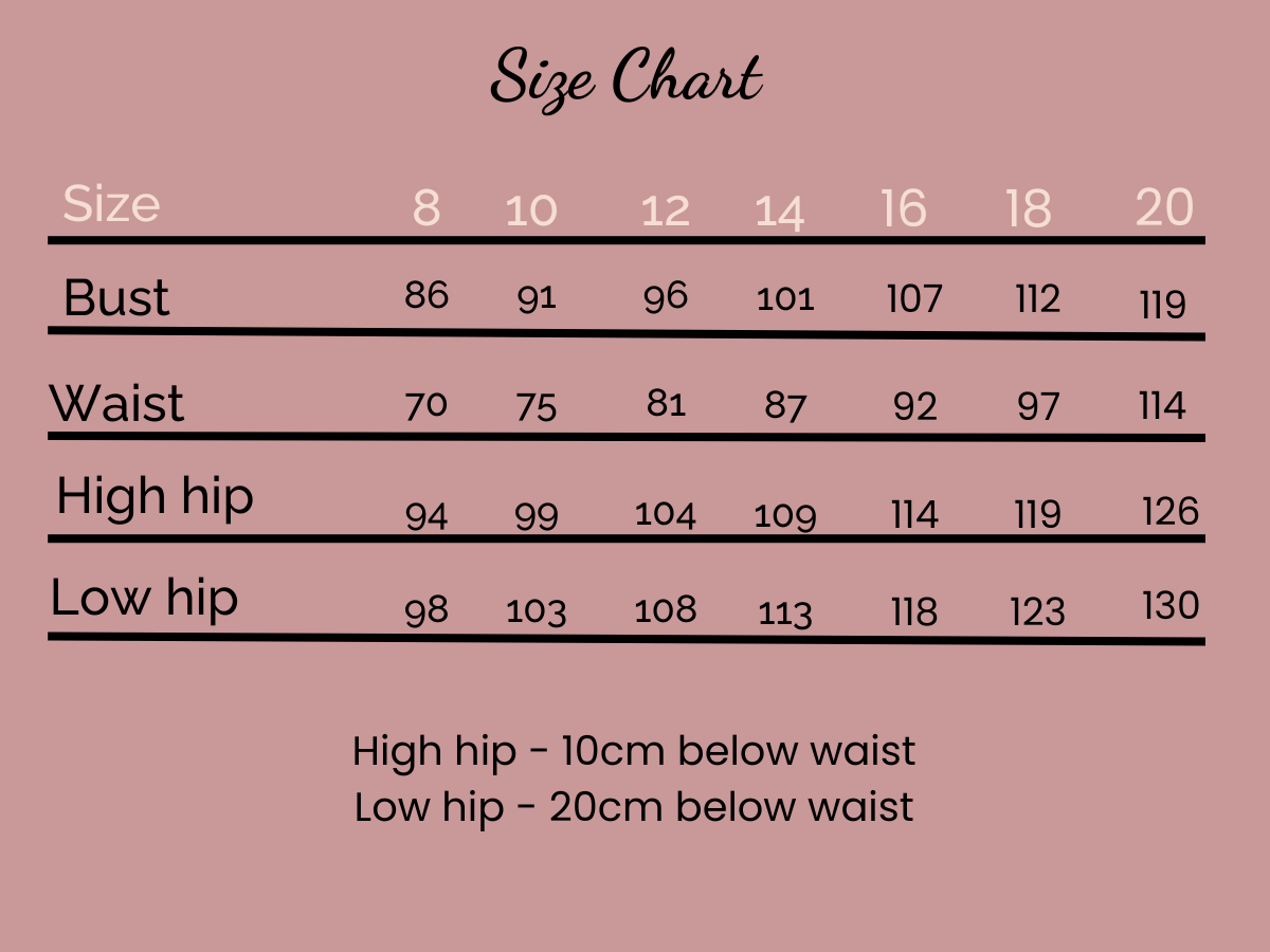 Sizing guide – Dalee Ella Prints